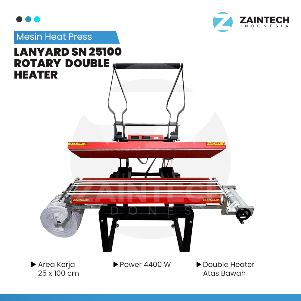 Mesin Heat Press Lanyard SN 25100 Rotary Double Heater