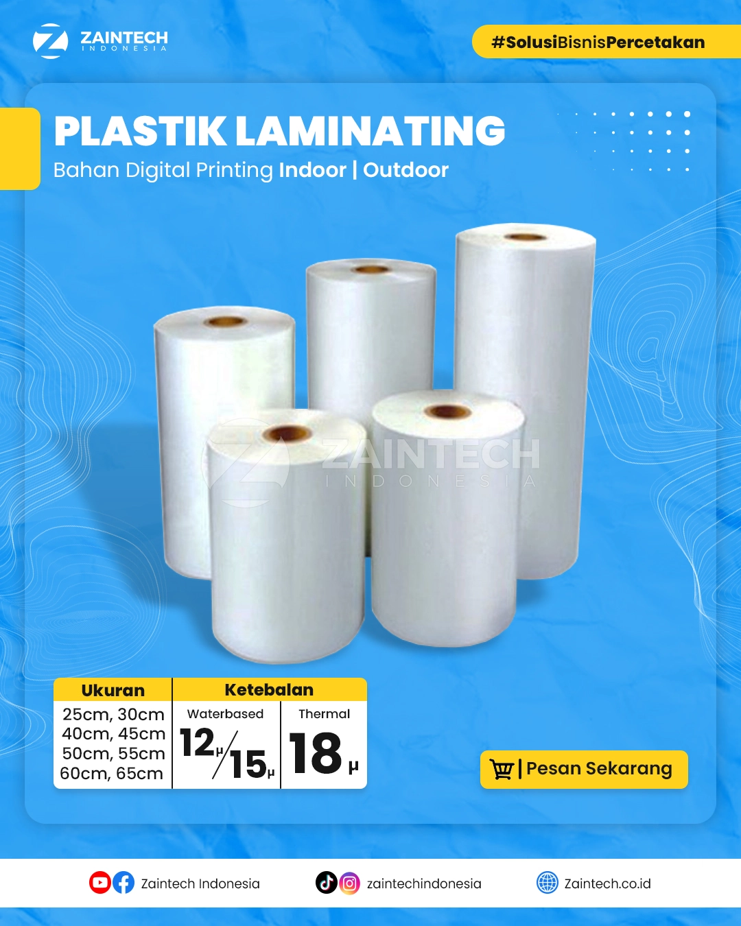 Plastik Laminating Roll Waterbased dan Thermal Semua Ukuran untuk ...