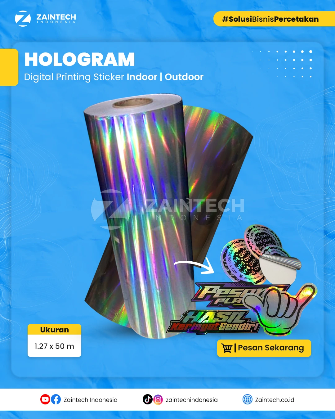 Sticker Hologram Digital Printing Indoor Outdoor Harga Murah
